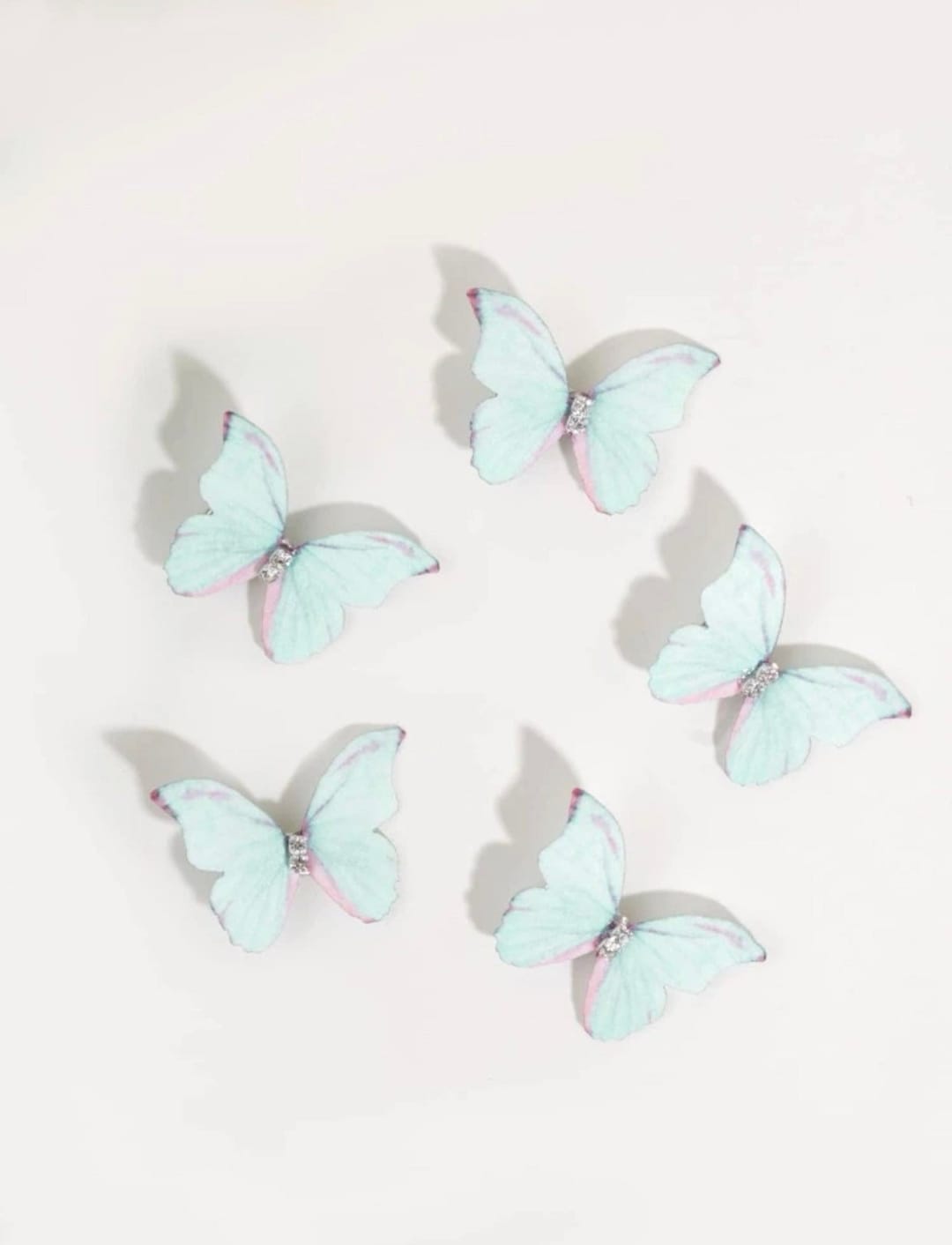 Mint Green Blue Butterfly Clips Set, Toddler Clips, Monarch 3d ...