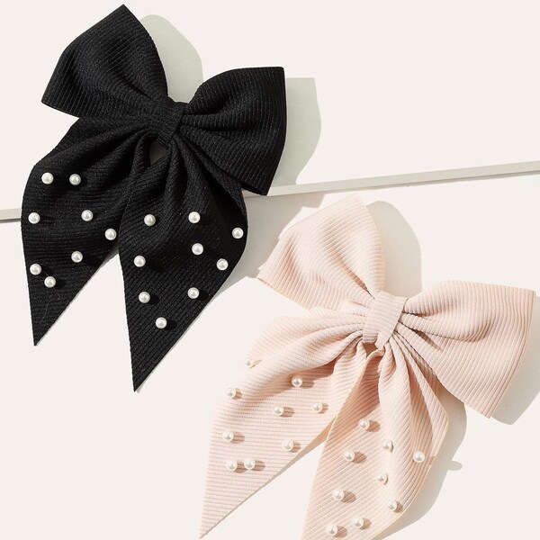 Pearl Hair Bow - Etsy