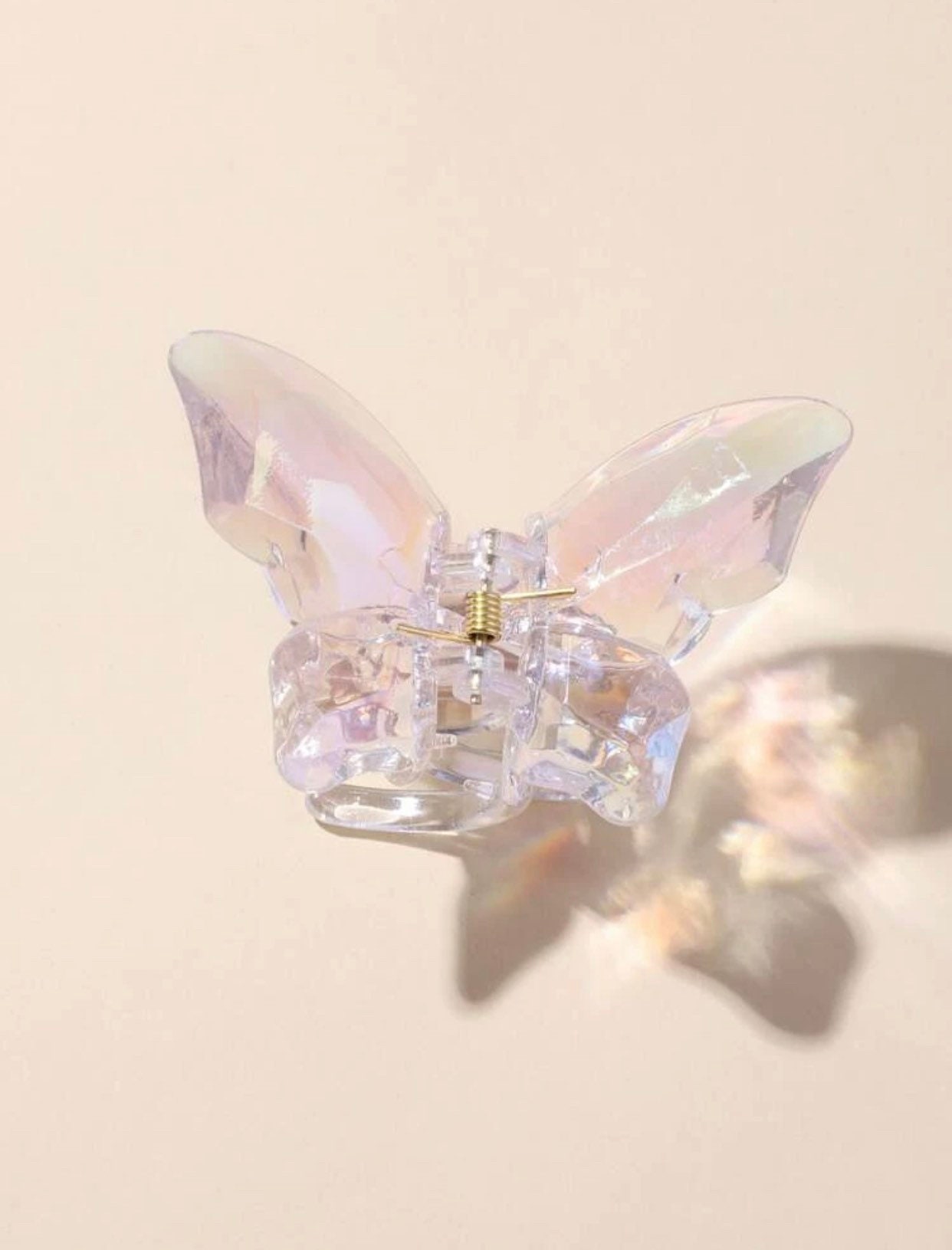 Big 90s Butterfly Clip Claw Large Iridescent Clear Hair Claw - Etsy