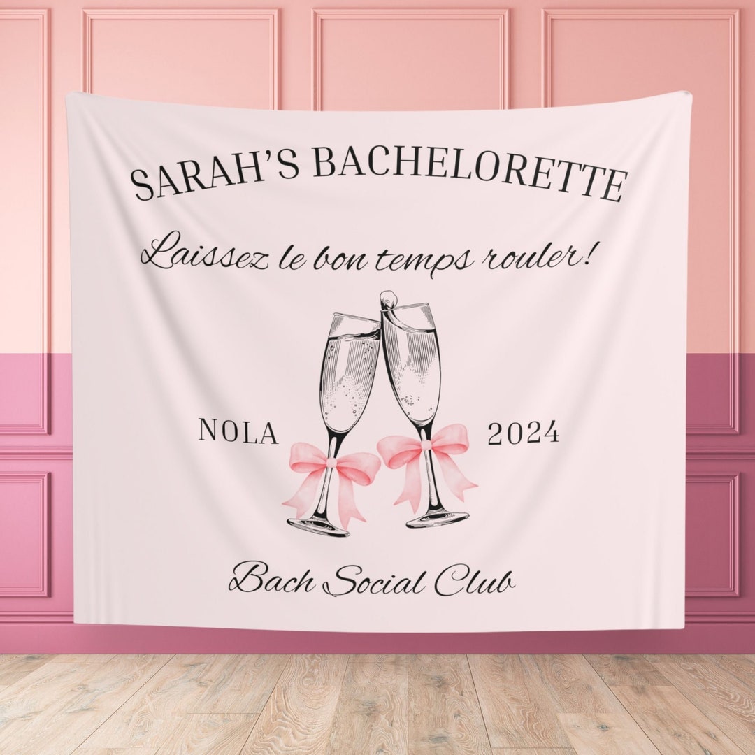 Nola Bachelorette Party Welcome Backdrop, New Orleans Banner, Cocktail ...