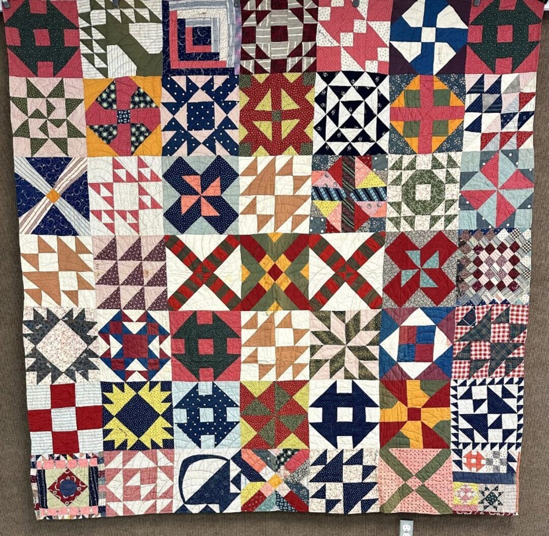 RARE C 1890-1900 Sampler ALBUM Quilt Antique Signatures Collector's ...