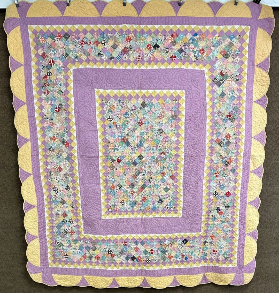BEST of BEST C 1930s Medallion Center QUILT Antique Feedsacks Never ...