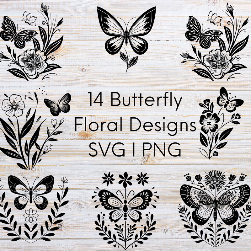 Butterfly Flower Svg - Etsy