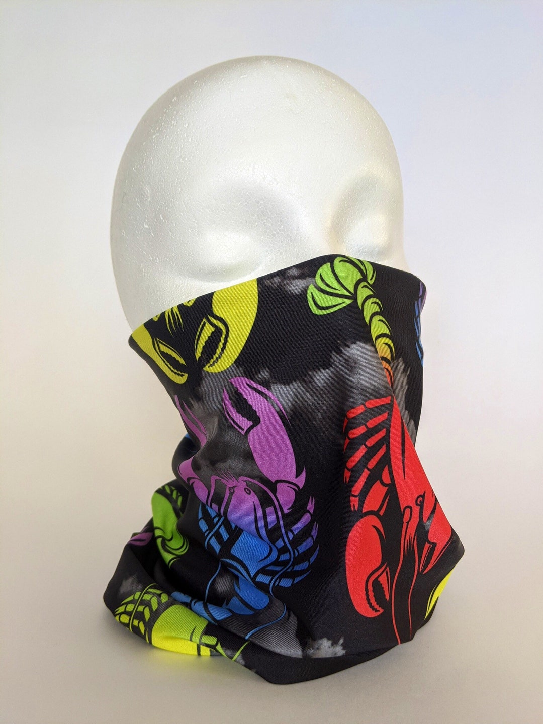 Lobster Print Face Mask, 2 Layer Moisture Wicking Face Mask, Reusable ...