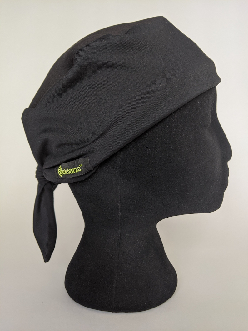 Solid Black Scrub Cap Surgical Hat Stretchy Chemo Cap Chef - Etsy