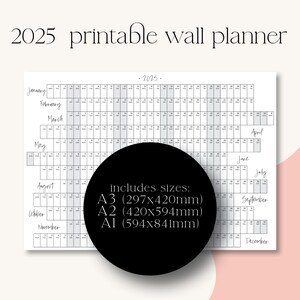 2025 Wall Planner, Printable Calendar, Family Calendar, Aligned ...