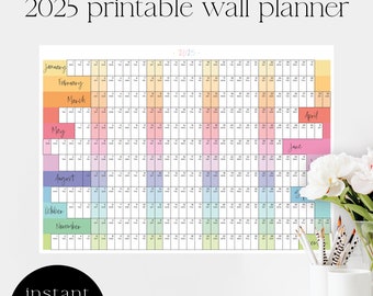 2024 School Wall Planner Printable Calendar Rainbow School Calendar ...