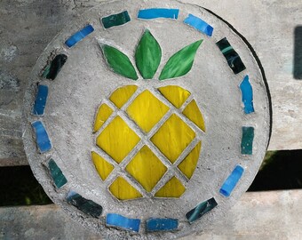 Compass Stepping Stone, 14, Solid Concrete, Stained Glass Inlay, Fun ...