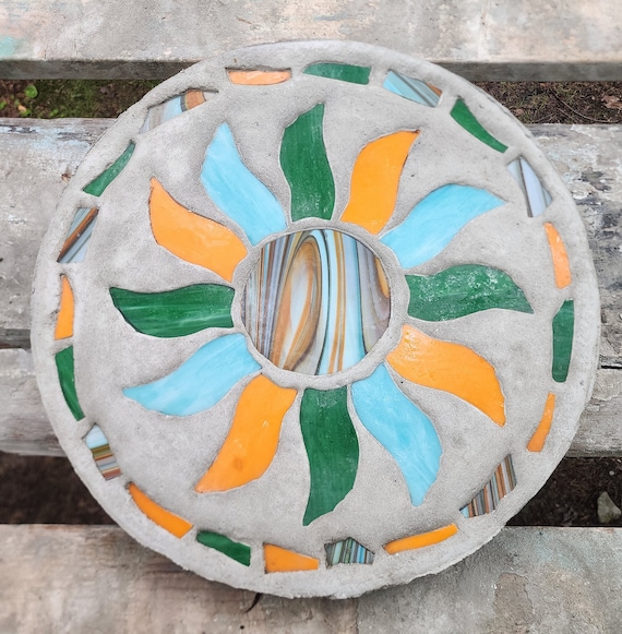 Memorial Stained Glass Stepping Stones Customized Resin Butterfly Rose