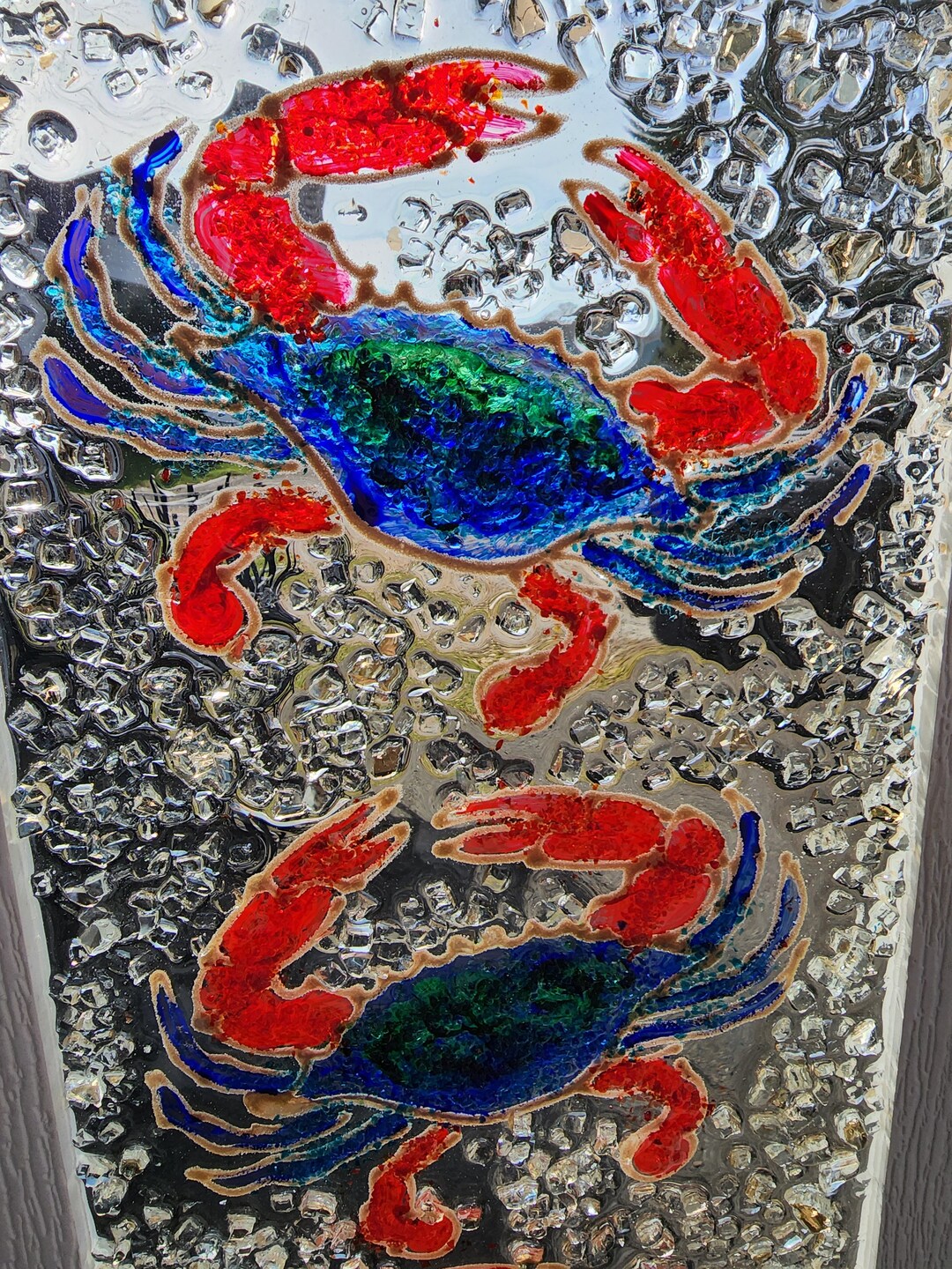 Crab Crushed Stained Glass, Art Resin, Acrylic Paints, Window/wall Art ...