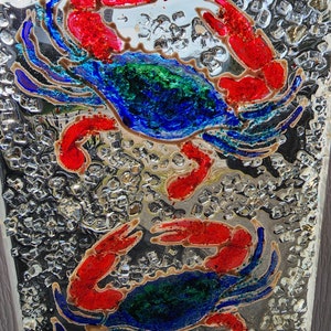 Crab Crushed Stained Glass, Art Resin, Acrylic Paints, Window/wall Art ...