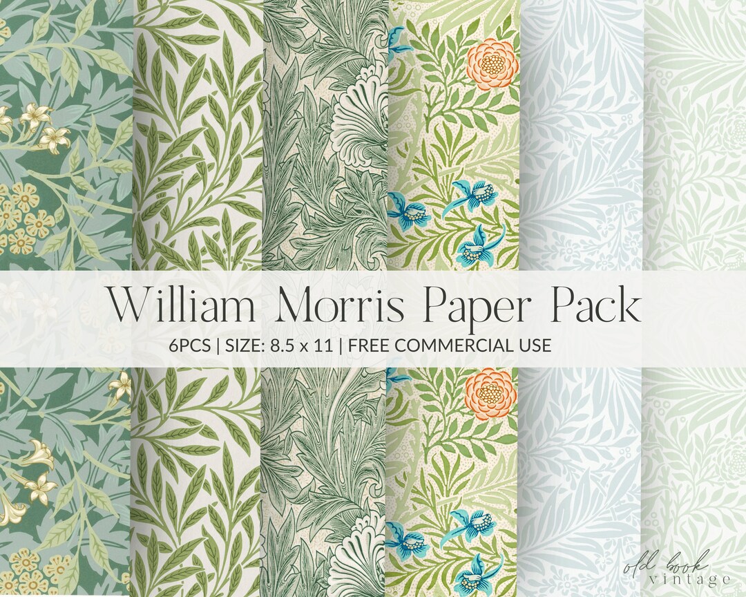 William Morris Paper Pack, Printable / 6 Pcs / 8.5 X 11in / Digital ...