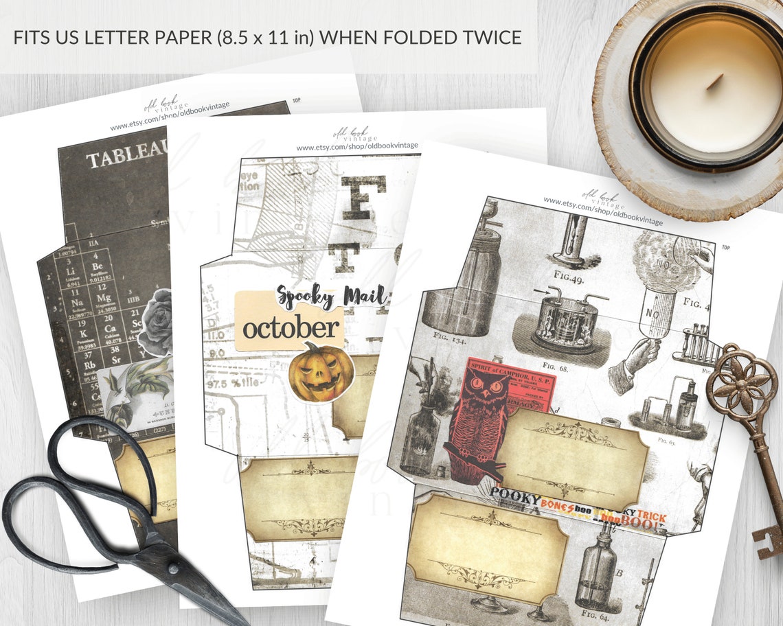 Printable Halloween Envelopes / Spooky Mail Envelopes / Snailmail ...