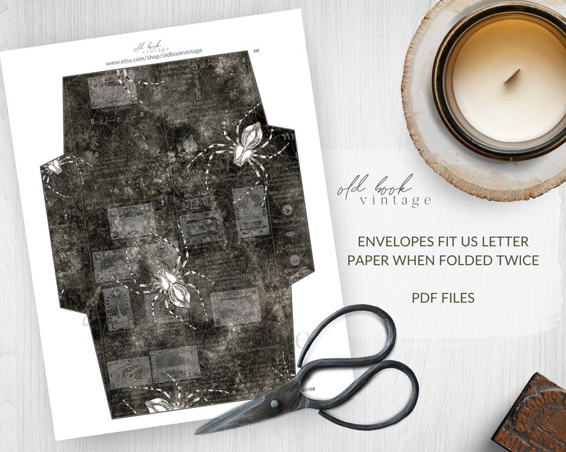 Printable Black Gothic Halloween Envelopes / Snailmail / Vintage ...