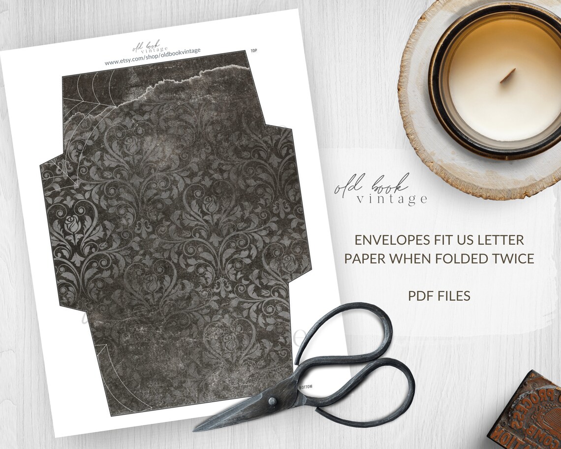 Printable Black Gothic Halloween Envelopes / Snailmail / Vintage ...