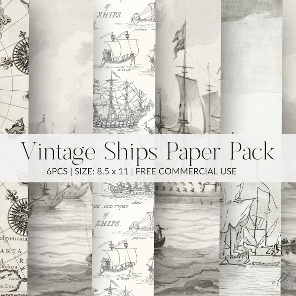 Digital Vintage Nautical Craft Paper - Etsy