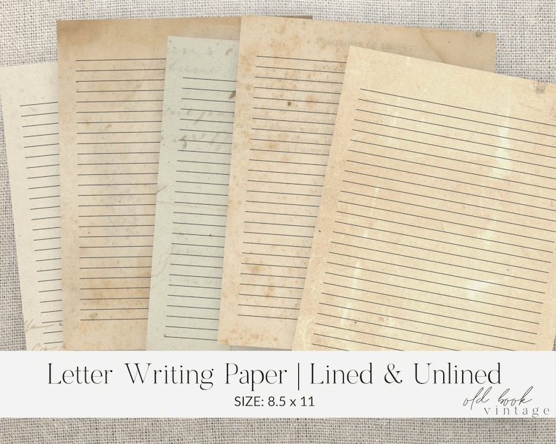 Vintage Textured Printable Stationery Paper / 8.5x11 / Vintage Letter ...