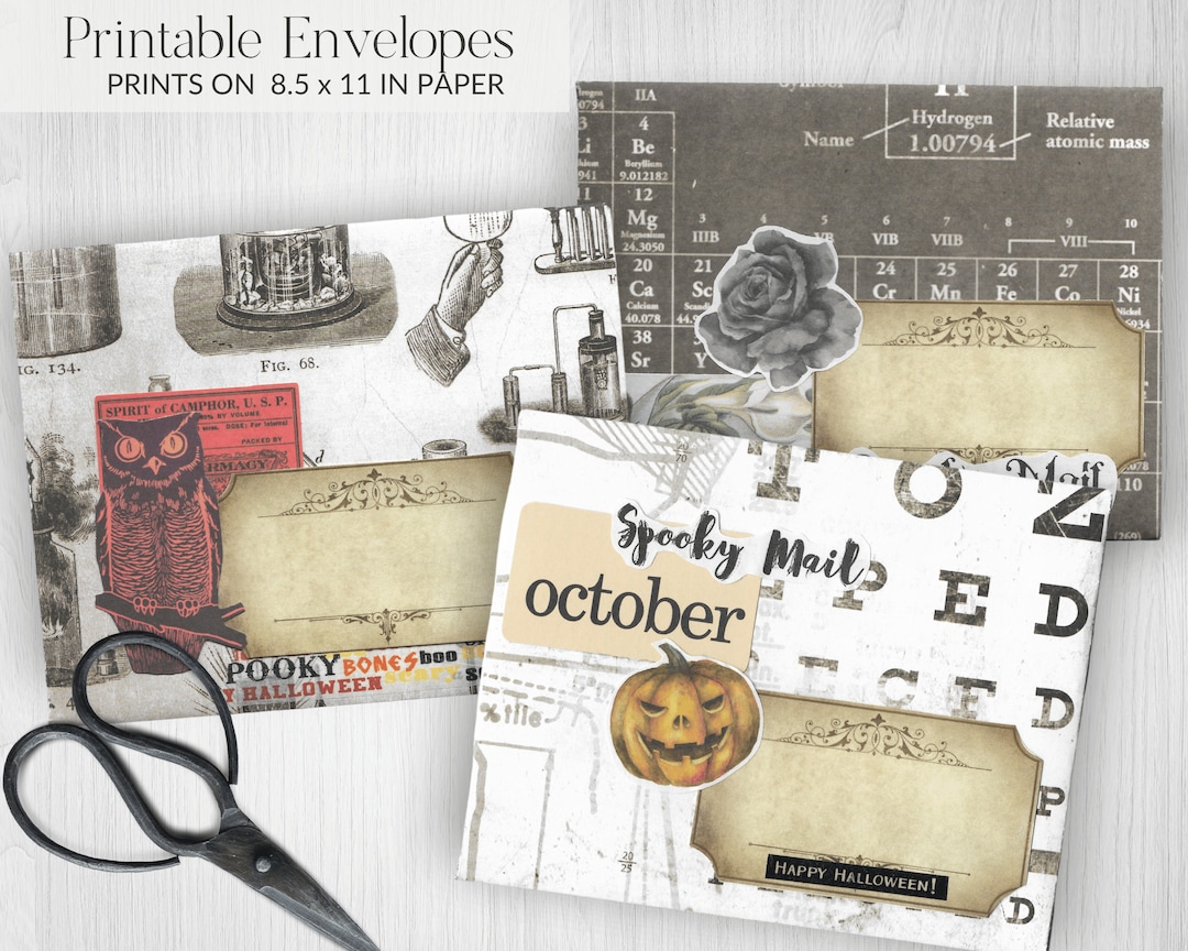 Printable Halloween Envelopes / Spooky Mail Envelopes / Snailmail ...