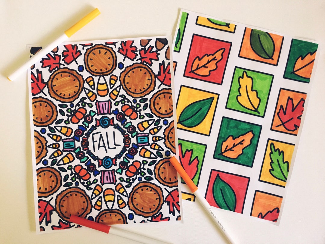 Fall Coloring Pages - Etsy