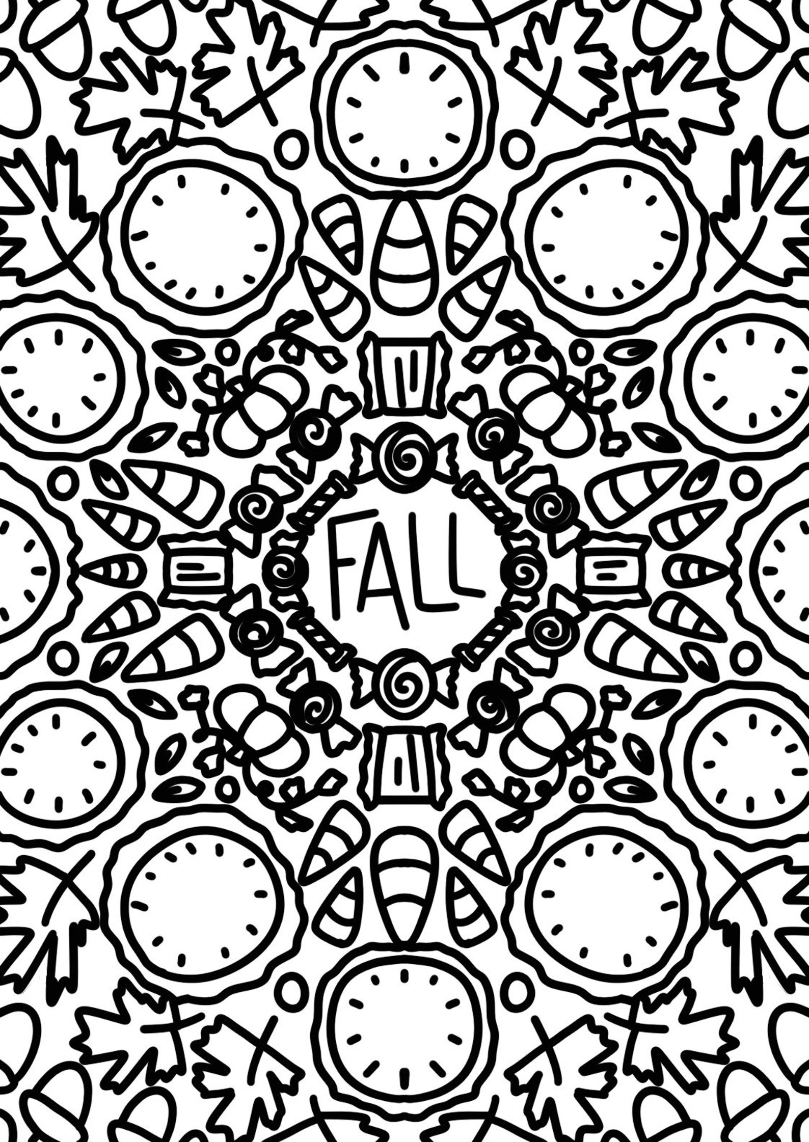 Fall Coloring Pages - Etsy