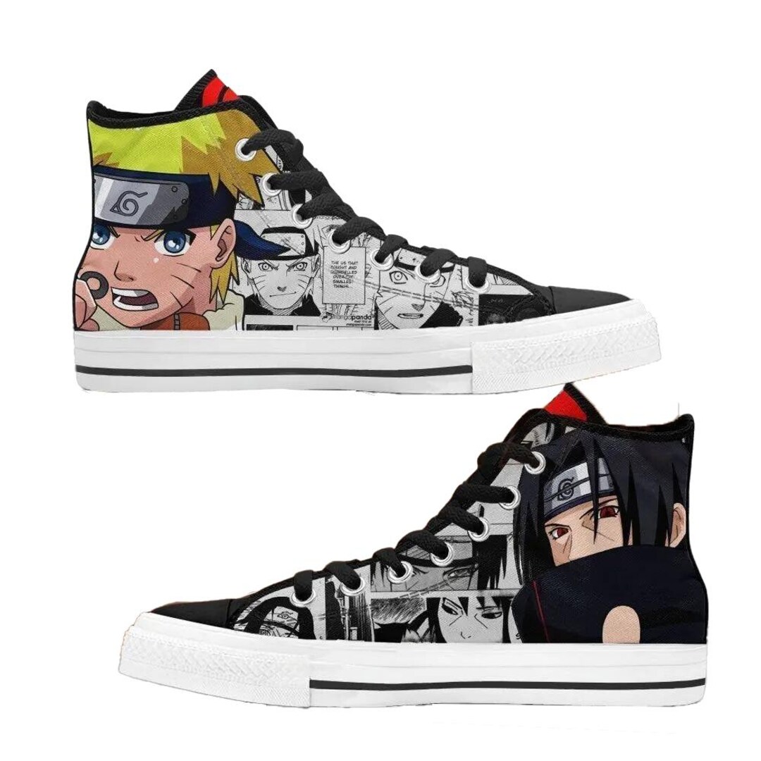 Itachi Uchiha and Nrt Uzumaki High Top Shoes Custom Anime Sneakers Mix ...