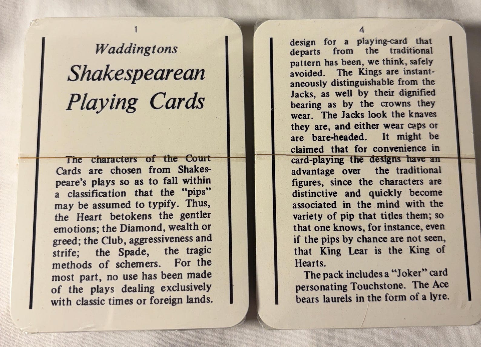 Vintage Waddington's Shakespeare Playing Cards - Sealed Decks in ...