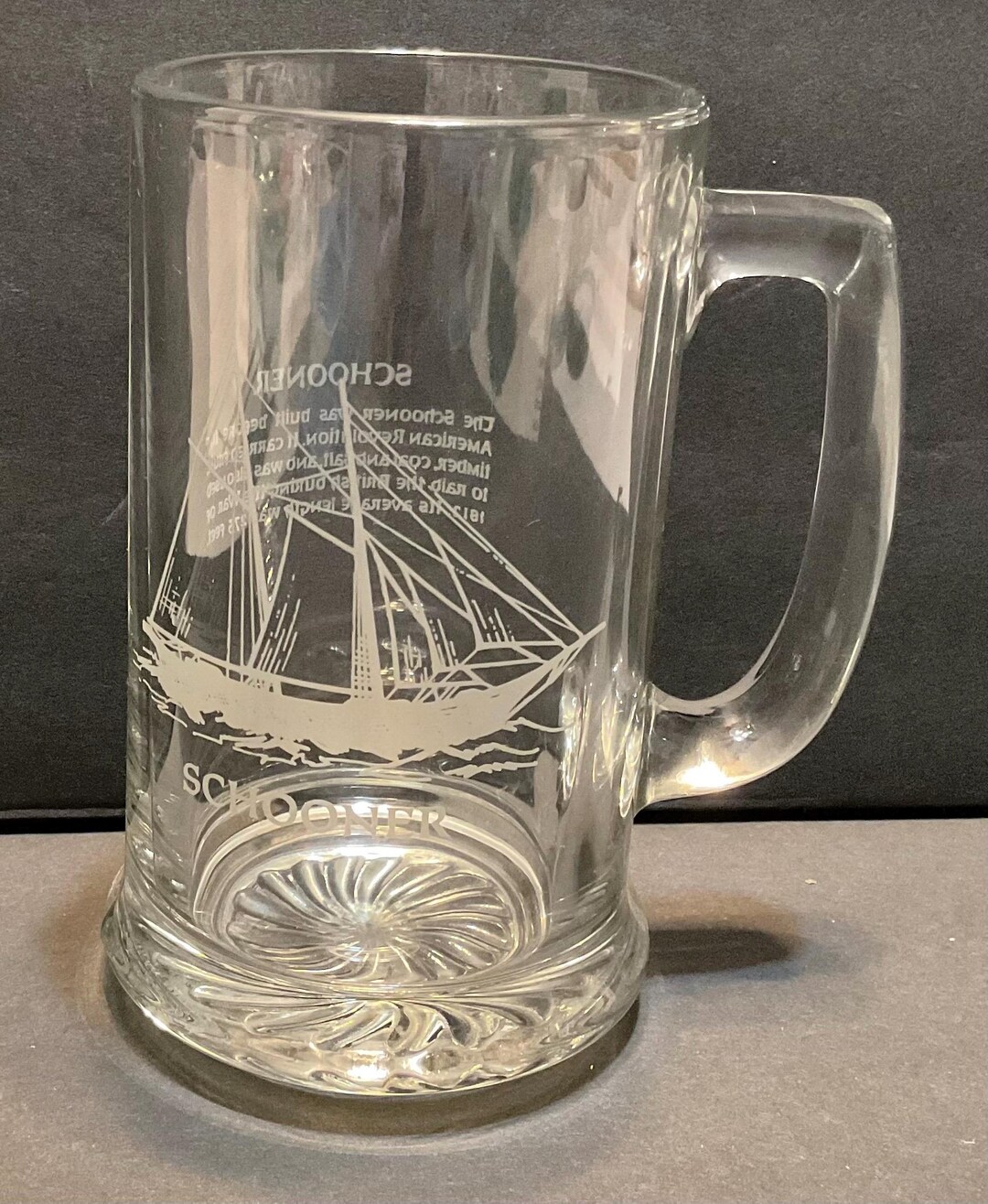 The Schooner Ship Clear Beer Mug - Etsy