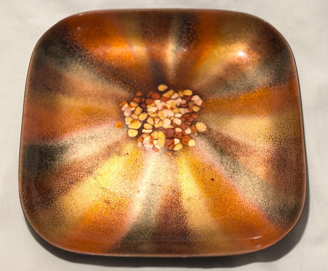 Stunning Mid-century Modern BOVANO Enamelware Sunburst Dish - Eames Era ...
