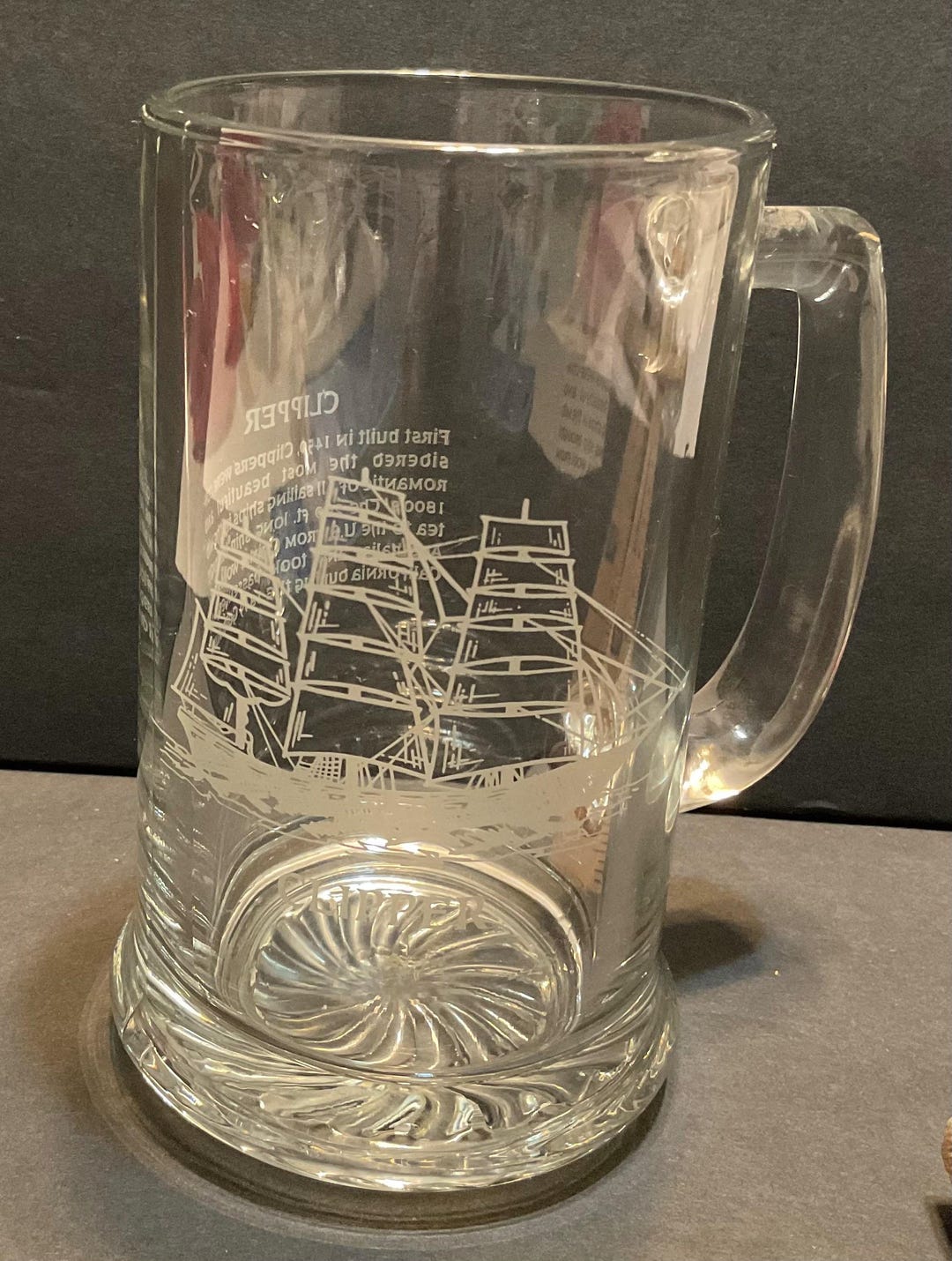 The Clipper Ship Clear Beer Mug - Etsy