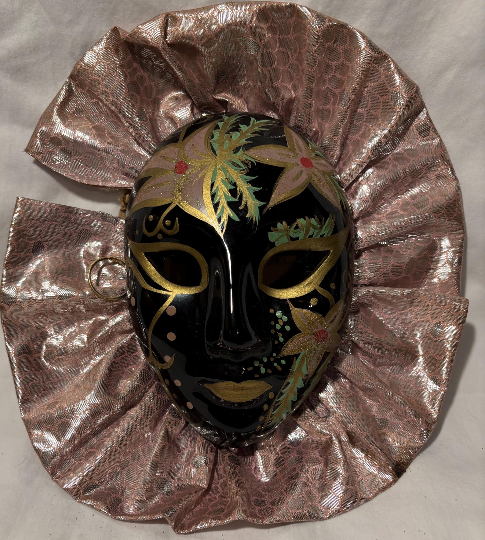 Vintage Hand-painted Ceramic Mask Wall Plaque – 6" High, Retro Charm ...