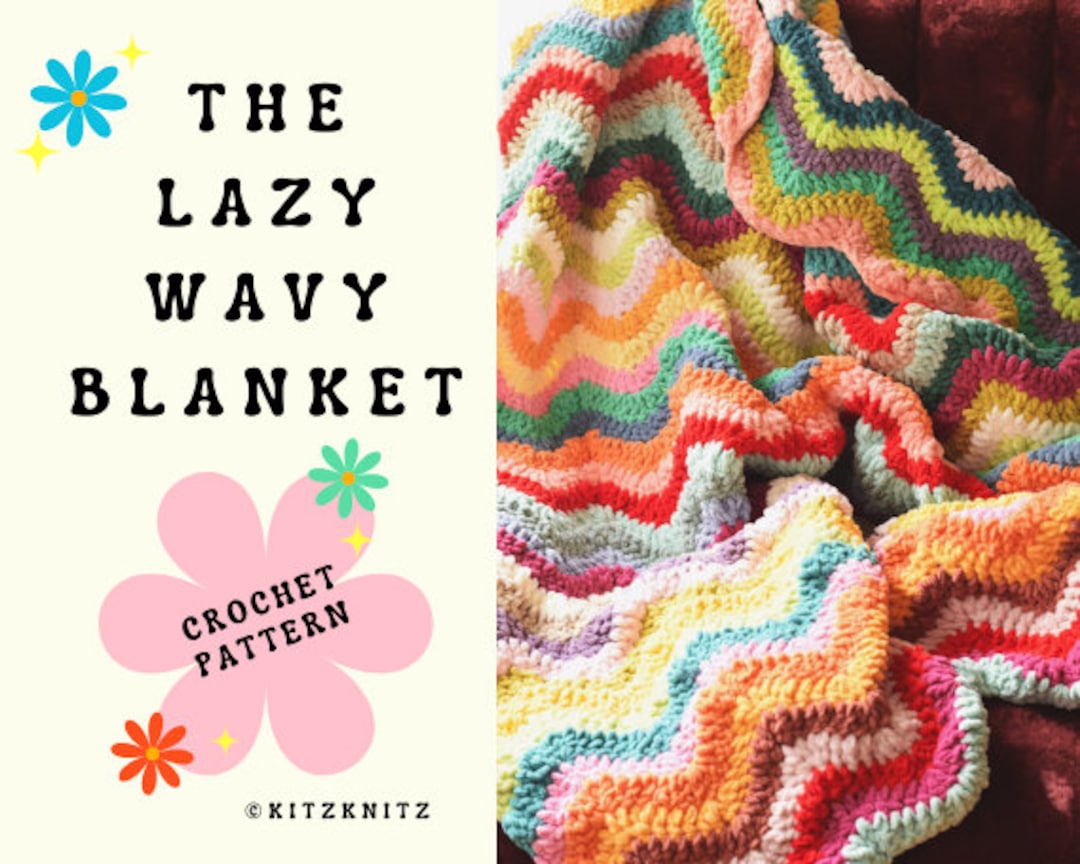 Lazy Wavy Crochet Blanket Pattern: Beginner Friendly (PDF Pattern) - Etsy