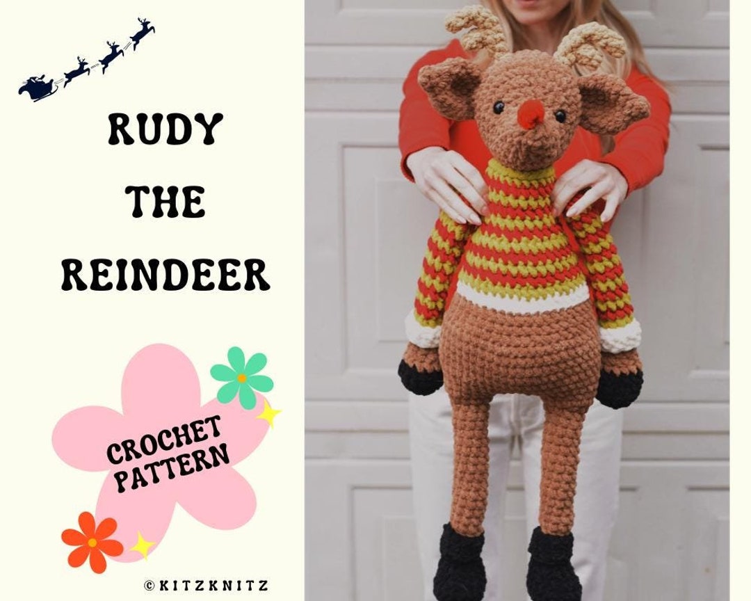 Rudy Reindeer Crochet Pattern: Plushy Christmas Deer (PDF Pattern) - Etsy