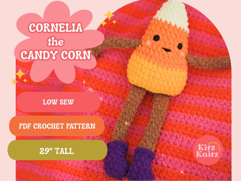 Crochet Candy Corn Plushy Crochet Pattern, Candy Corn Crochet ...