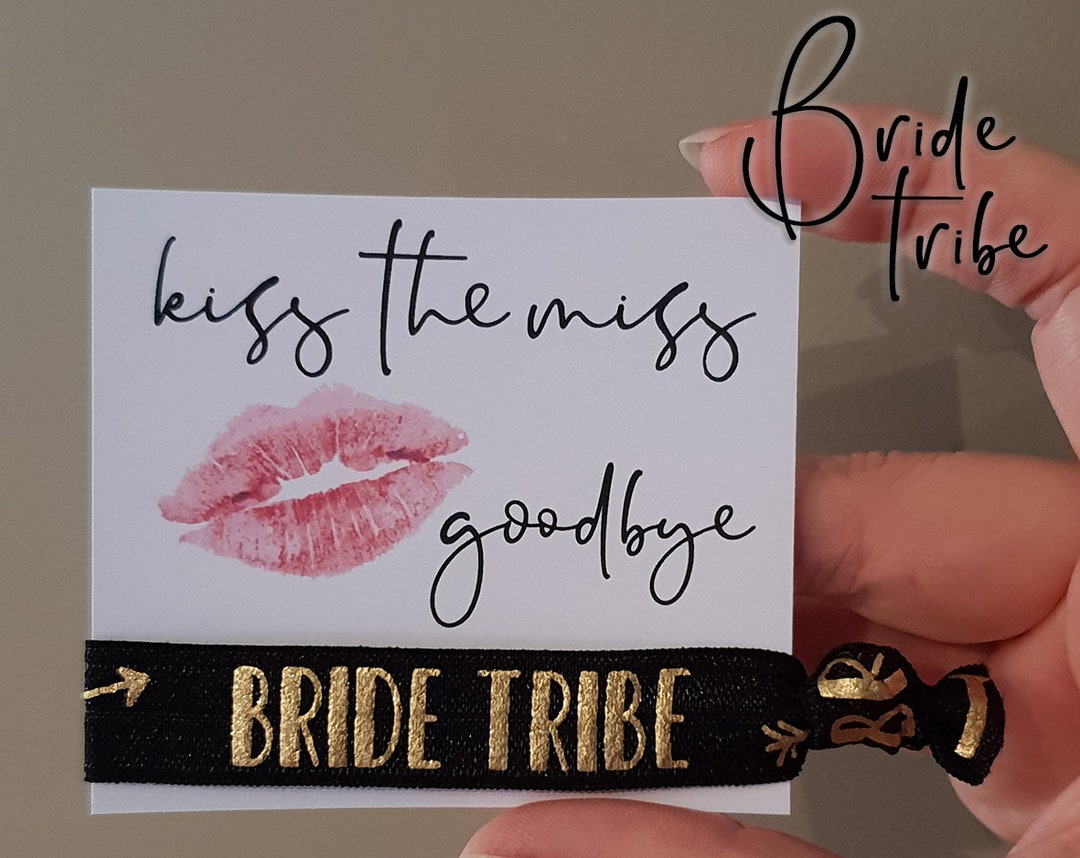1-30 Pack Bride Tribe Wristbands Kiss the Miss Goodbye Bachelorette ...