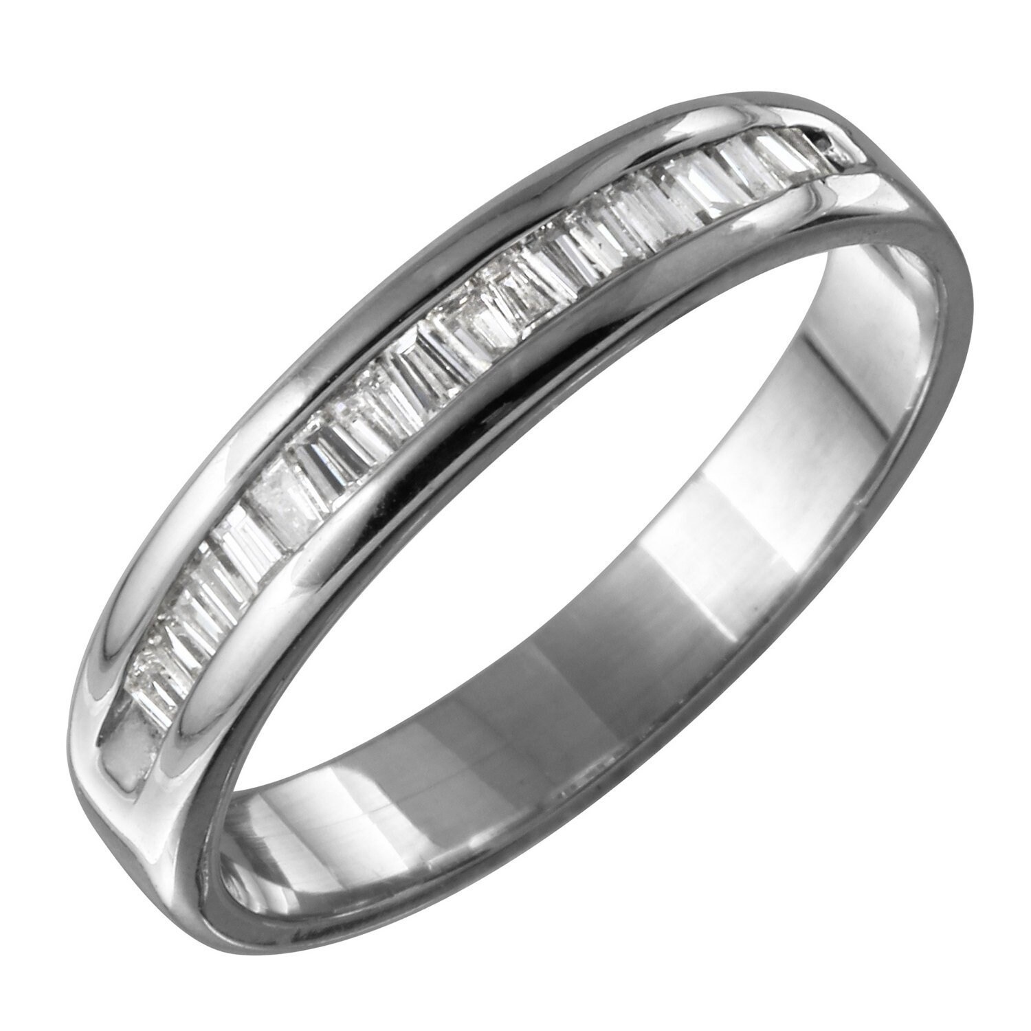 Channel Set Baguette Cut Diamond Wedding Band Ring in 14K - Etsy