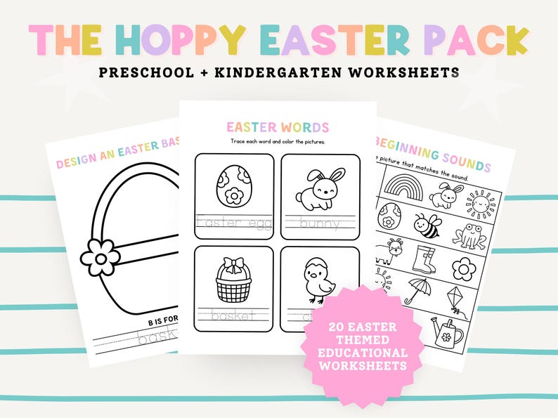 Easter Themed Educational Worksheet and Activity Bundle, Preschool ...
