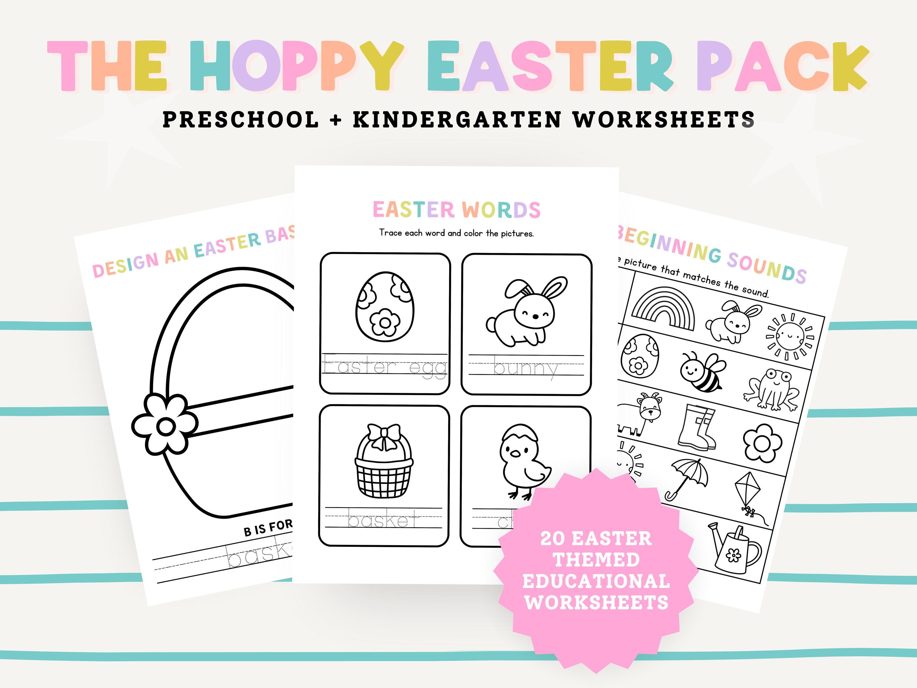 Easter Themed Educational Worksheet and Activity Bundle, Preschool ...