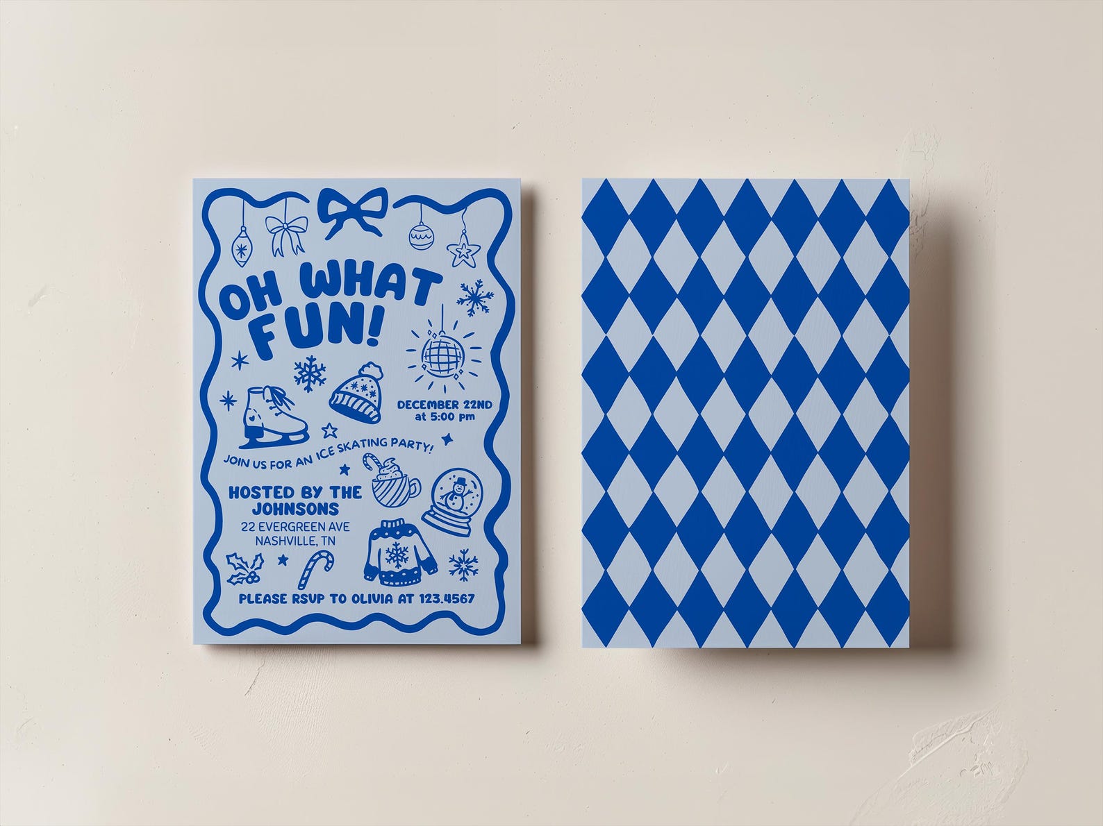 Ice Skating Party Invitation, Holiday Party Invite, Winter Party ...