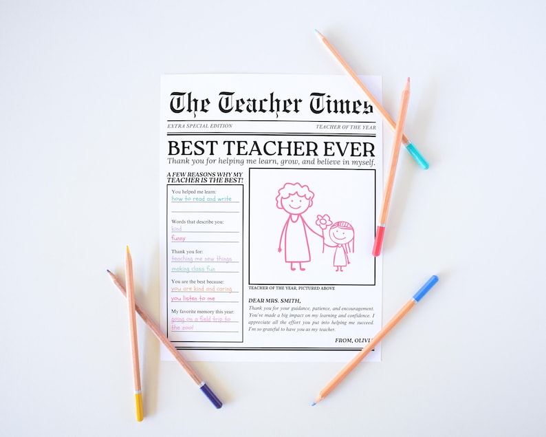 Teacher Appreciation Week Printable, Thank You Gift for Teachers - Etsy
