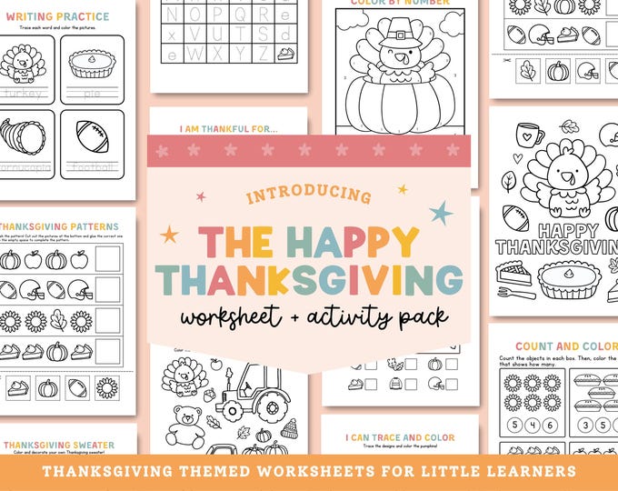 Printable Fall Thanksgiving Preschool Activity Bundle, Preschool ...