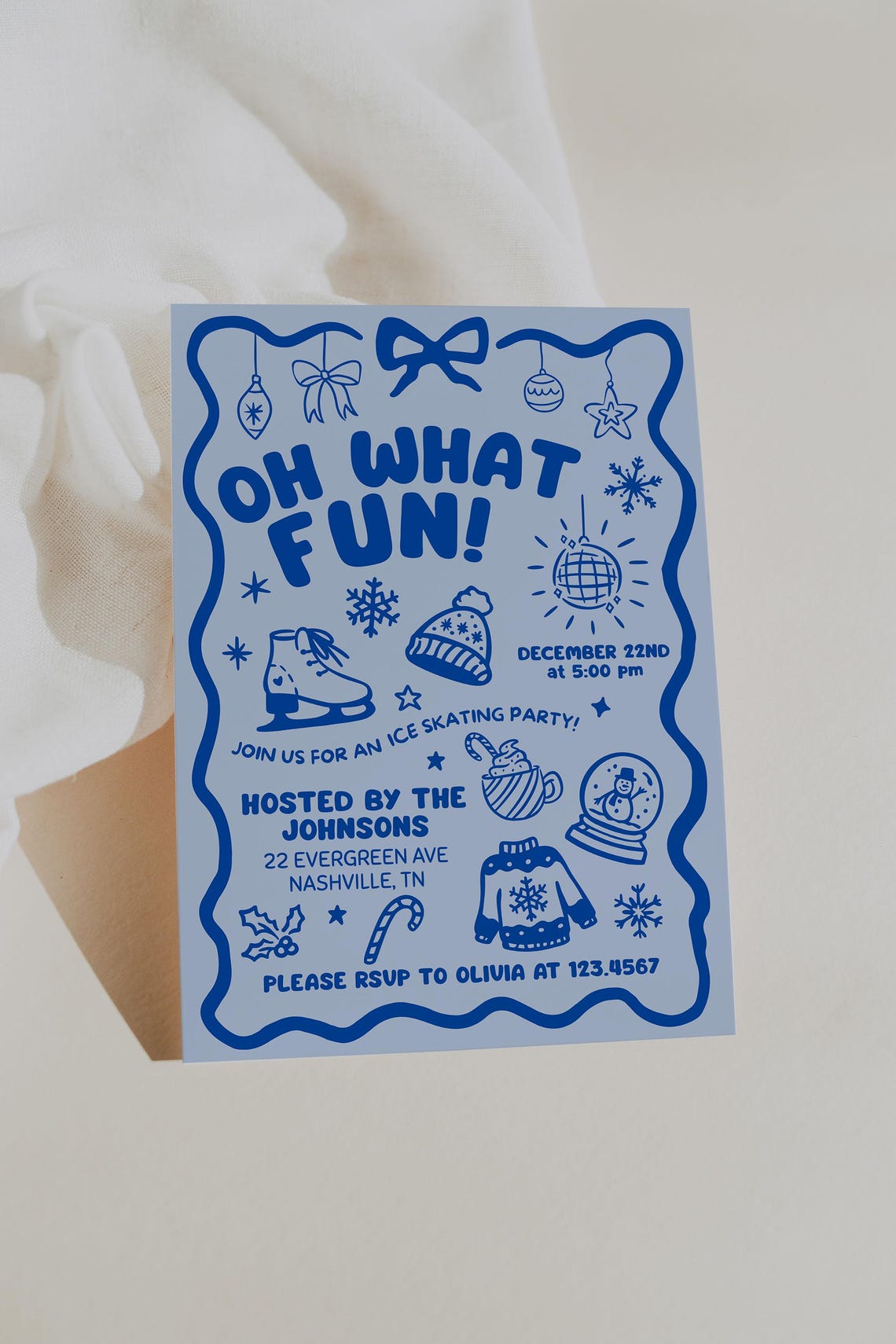 Ice Skating Party Invitation, Holiday Party Invite, Winter Party ...