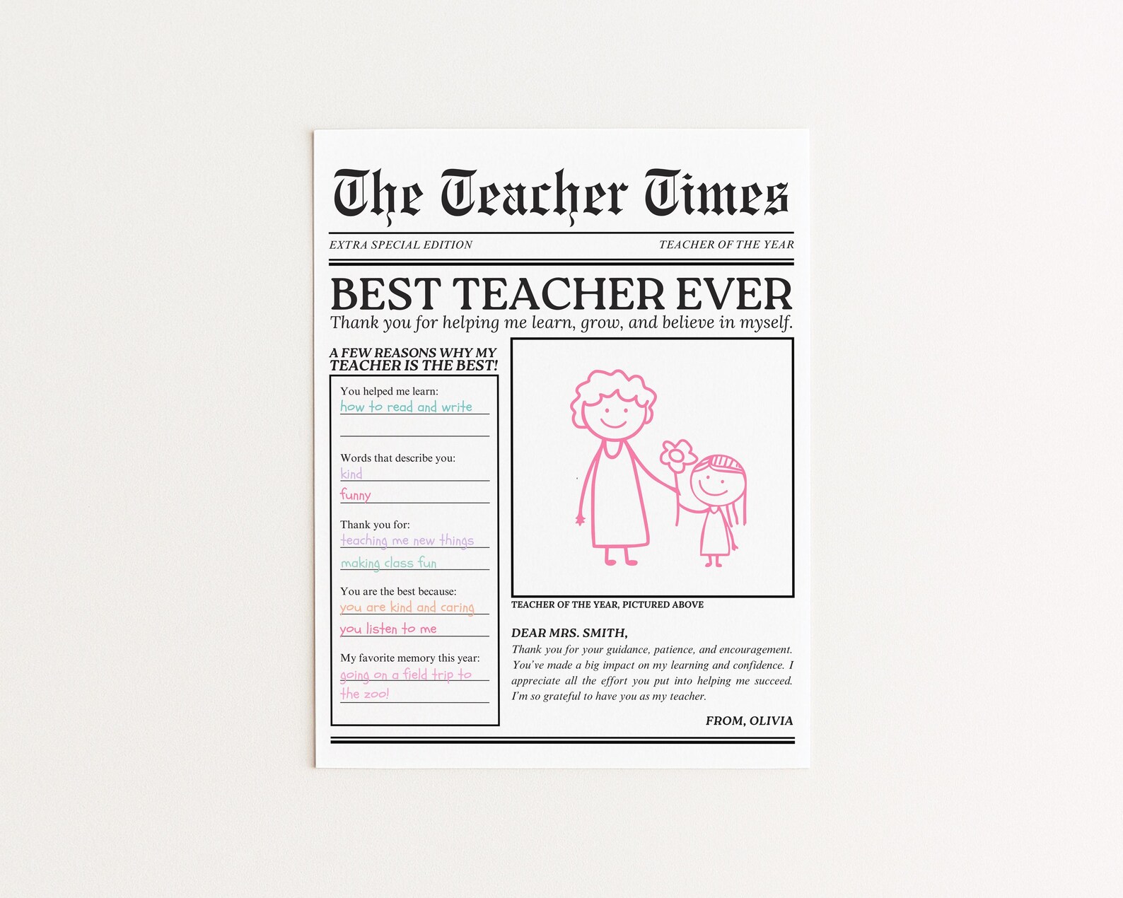 Teacher Appreciation Week Printable, Thank You Gift for Teachers - Etsy