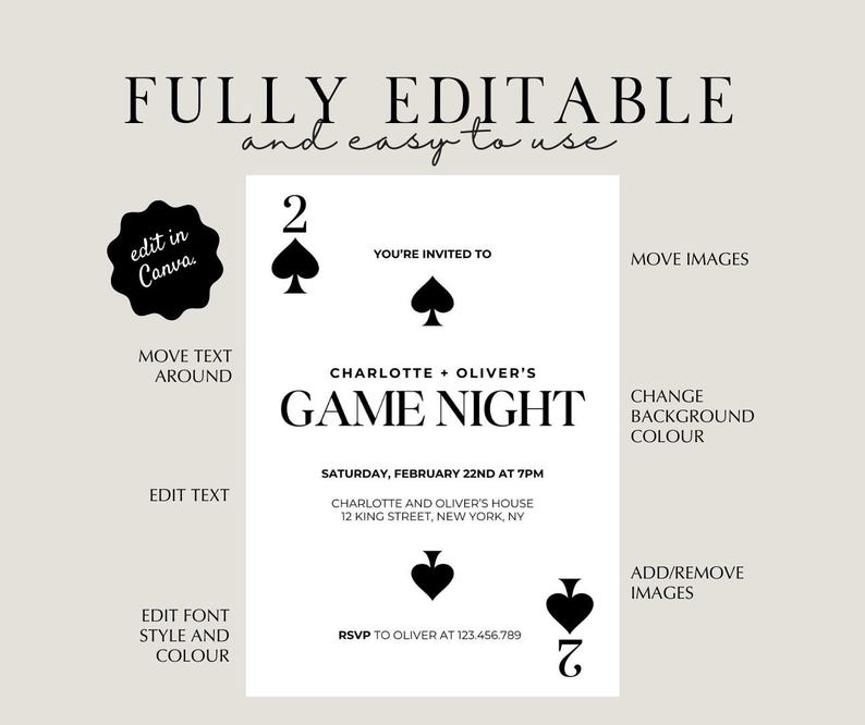 Game Night Invitation, Family Game Night, Friends Game Night, Couples ...