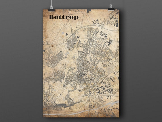 Bottrop Vintage Style Map | Etsy