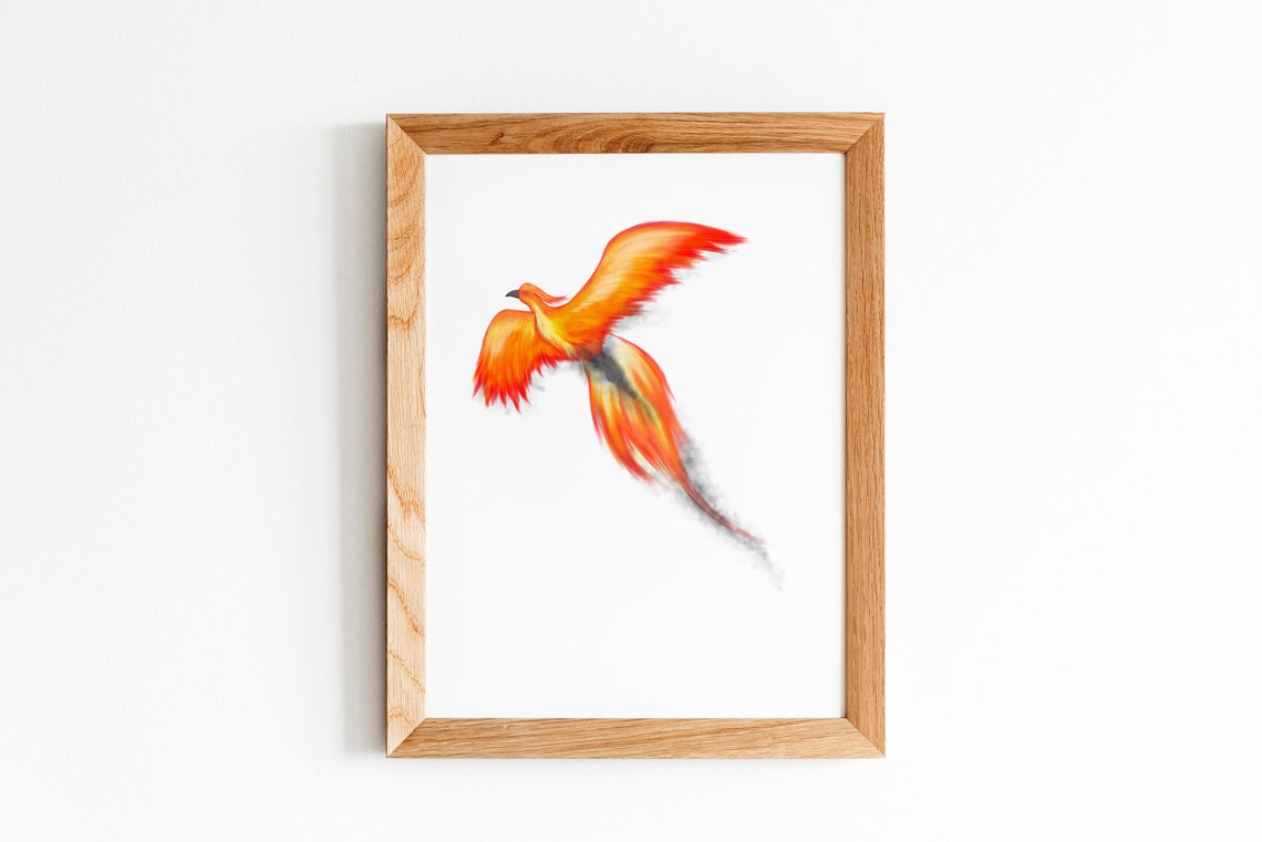 Phoenix in Flight; Printable Art - Etsy