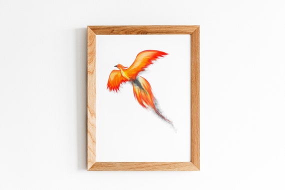 Phoenix in Flight Printable Art | Etsy
