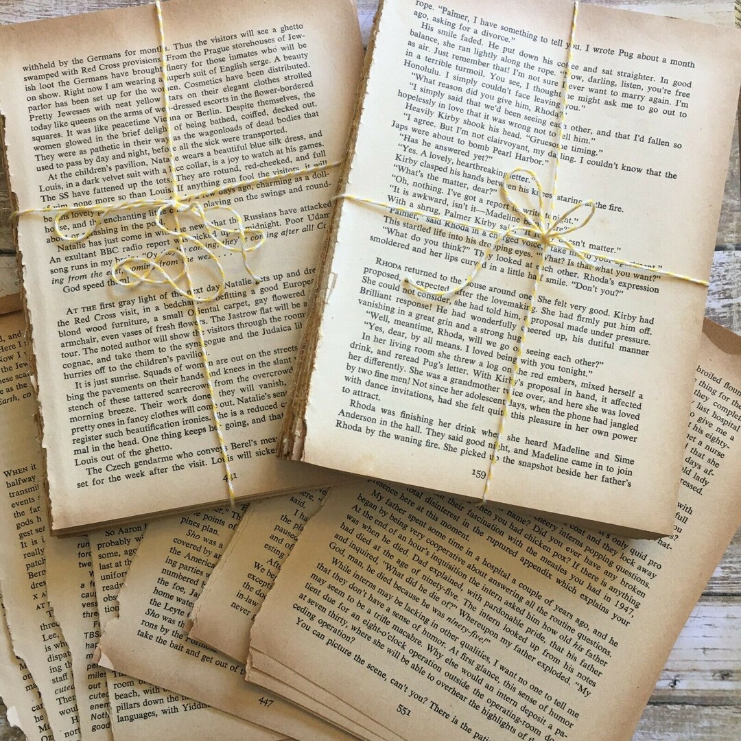 Vintage Book Pages Pack 100 Pages Collage Arts Crafts Junk Journal Mq ...