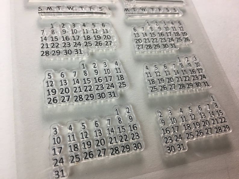 Journal Supplies Calendar Stamp Perpetual Calendar Monthly | Etsy