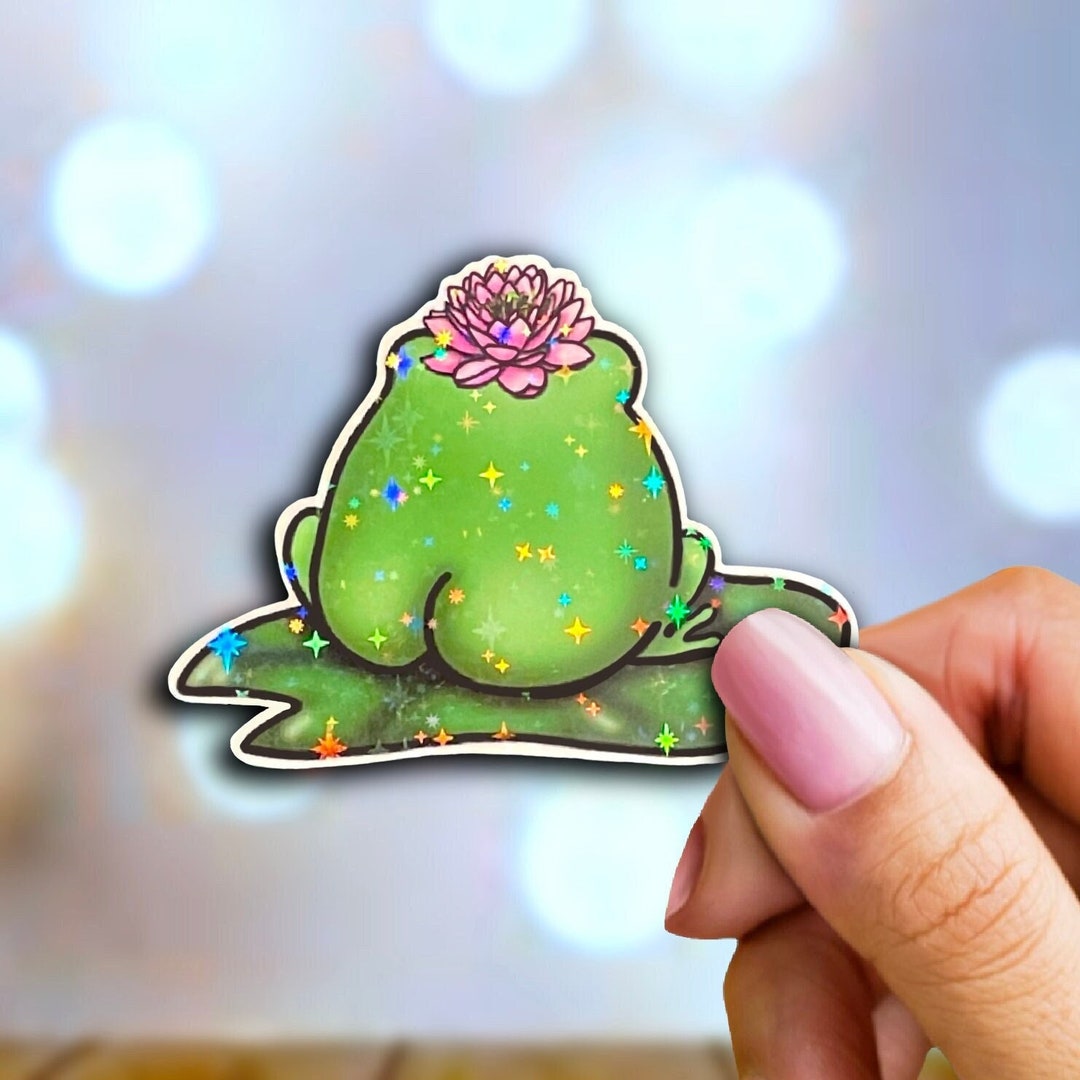 Holo Frog Butt Sticker Sparkly Frog Butt Sticker Etsy