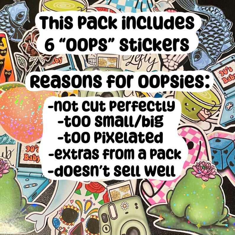 OOPS Sticker Pack Random Sticker Pack - Etsy